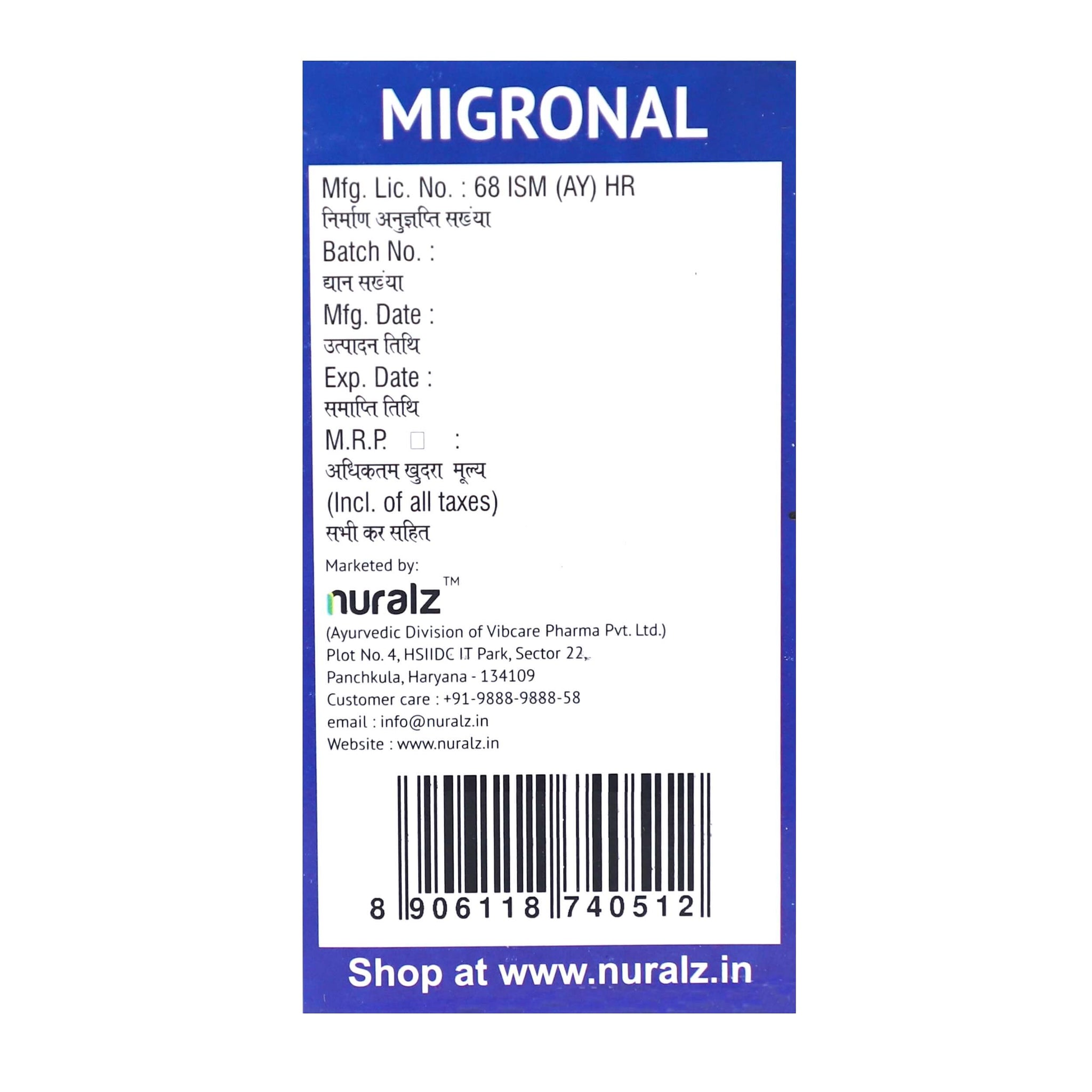 Nuralz Migronal Capsules (30 Capsules) – Uniherbs India