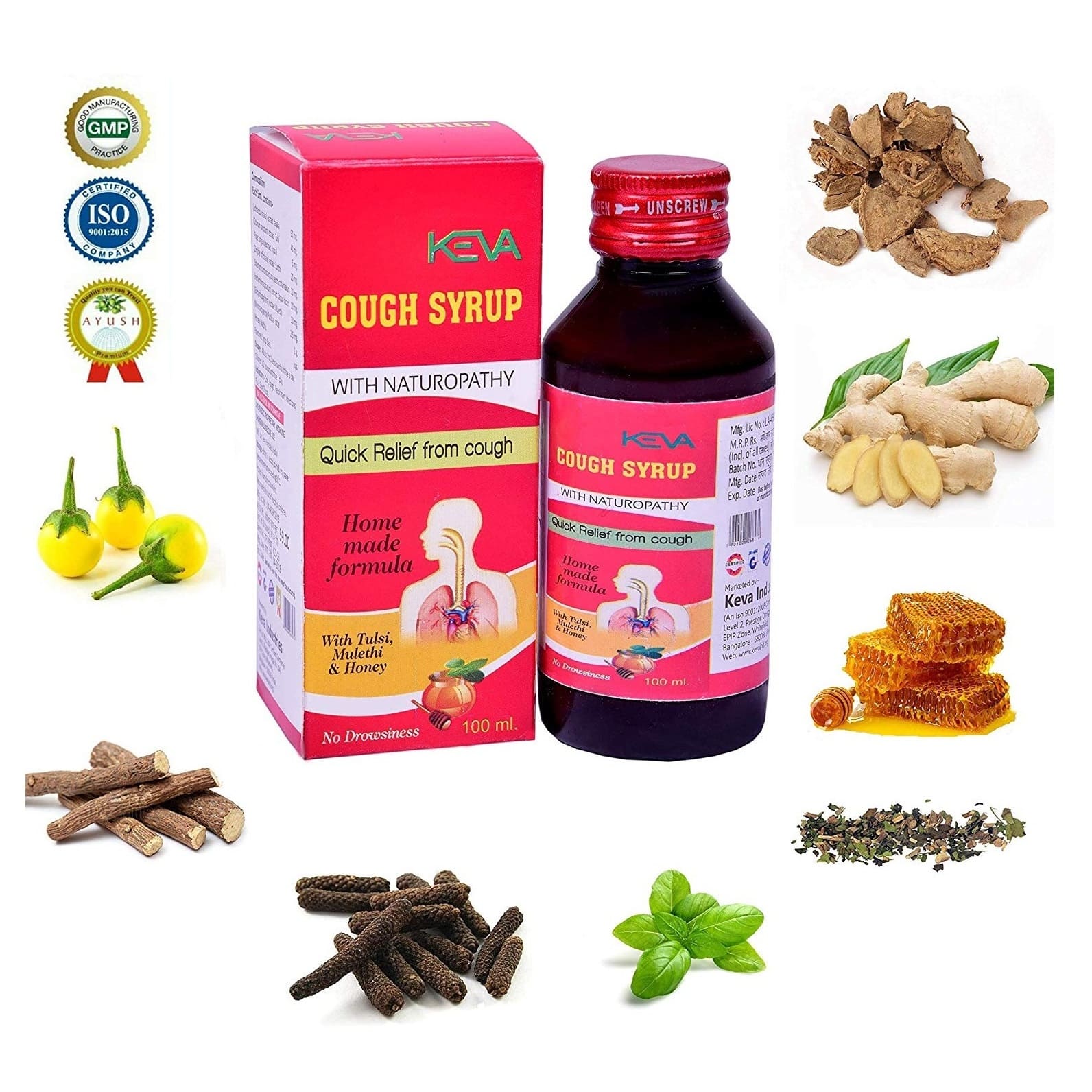 Keva Cough Syrup (600 ml) (100 ml X 6) – Uniherbs India